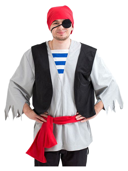 Костюм карнавальный мужской Пират Бока 2156 серый 50-52 RU