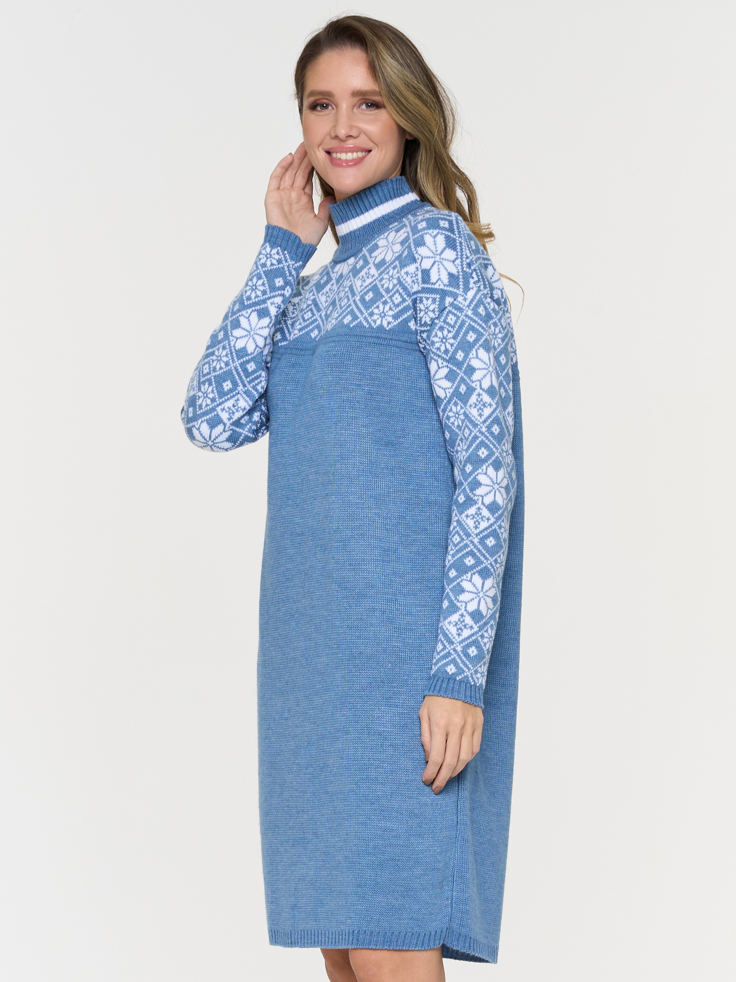 Платье женское VAY 5232-2494 голубое 44-46 RU