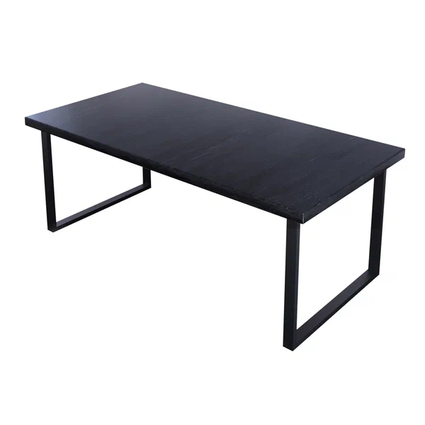 Журнальный стол Solarius Loft металл-дерево 110х60х50, цвет черного оникса, черные ножки