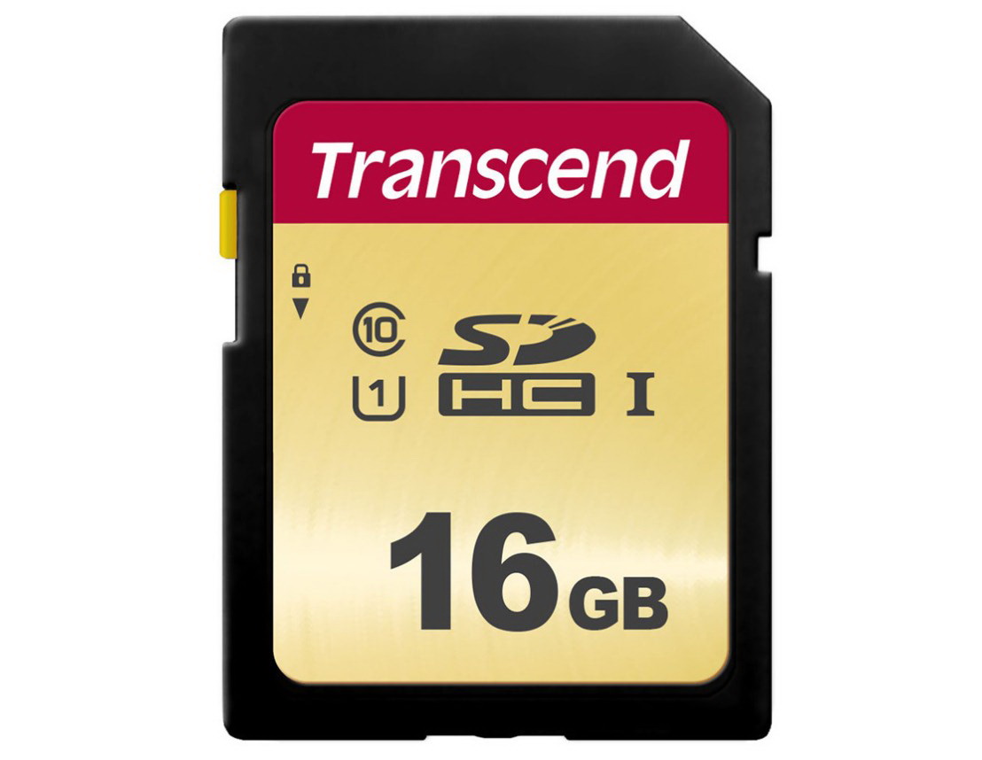 Карта памяти MicroSDHC 16GB Transcend Class10 UHS-I U1SDC500S (MLC) (TS16GSDC500S)