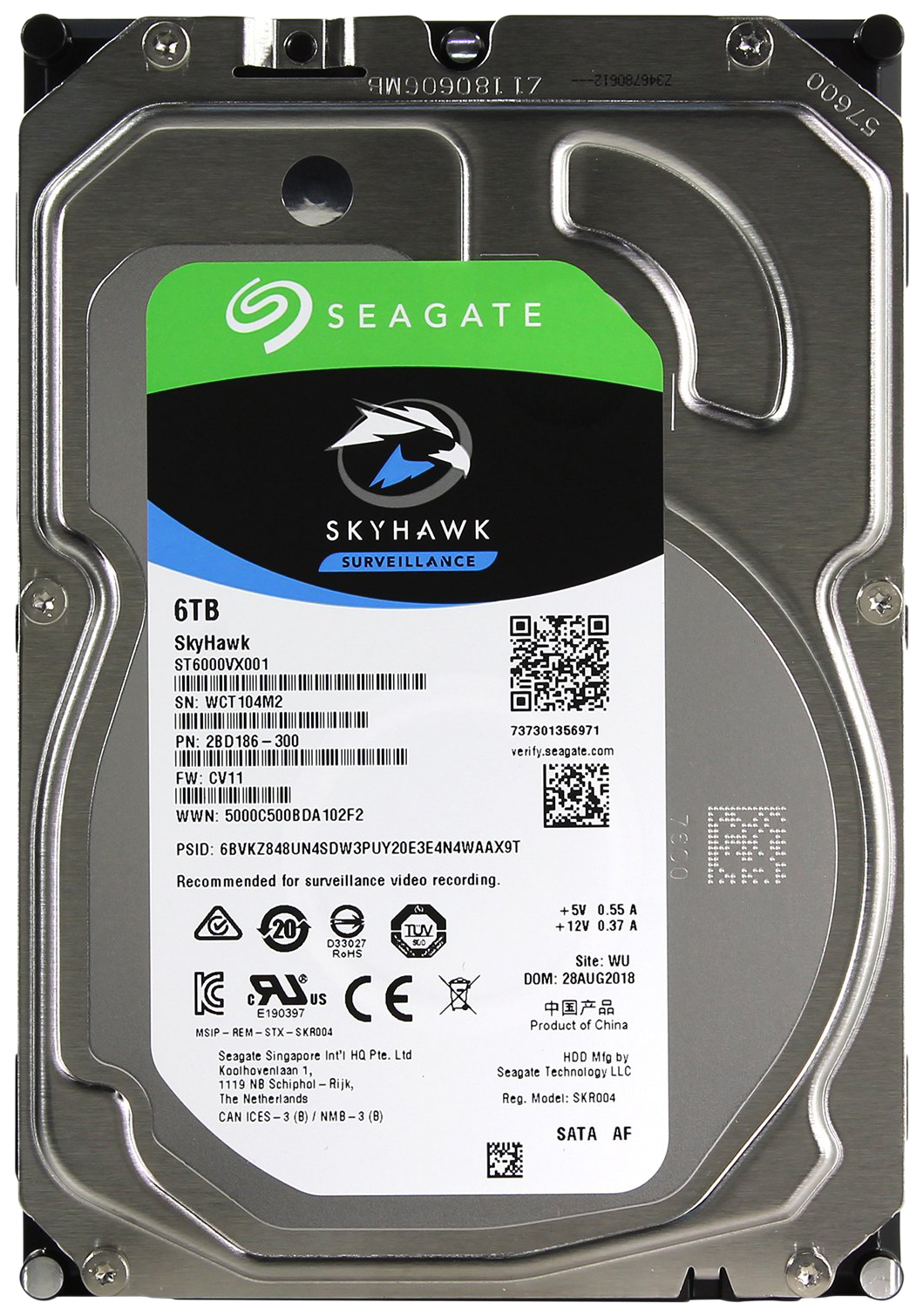 Жесткий диск Seagate SkyHawk 6ТБ (ST6000VX001)