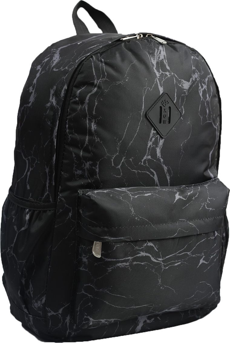 Рюкзак молодёжный, отдел на молнии, 3 наружных кармана, цвет чёрный/серый Sima-Land