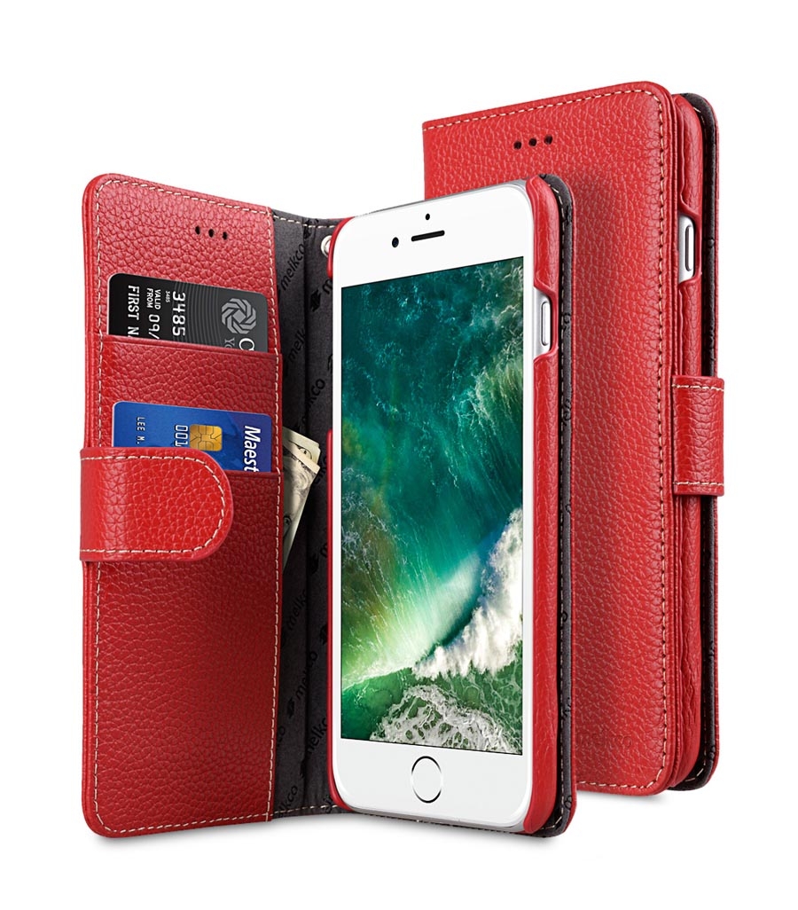 Чехол Melkco для Apple iPhone 7 Plus/8 Plus - Wallet Book Type, Red