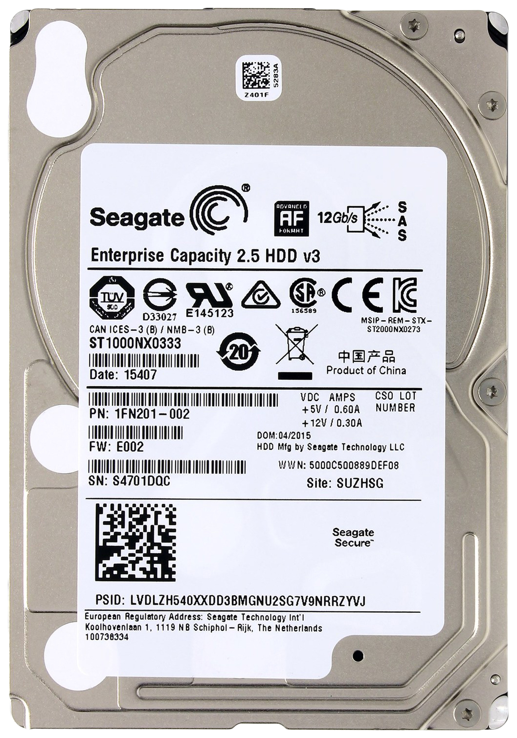 Жесткий диск Seagate Enterprise Capacity 1ТБ (ST1000NX0333)