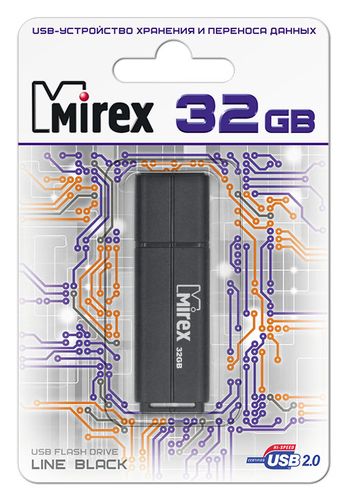 Флешка MIREX Line 32ГБ Black (13600-FMULBK32)