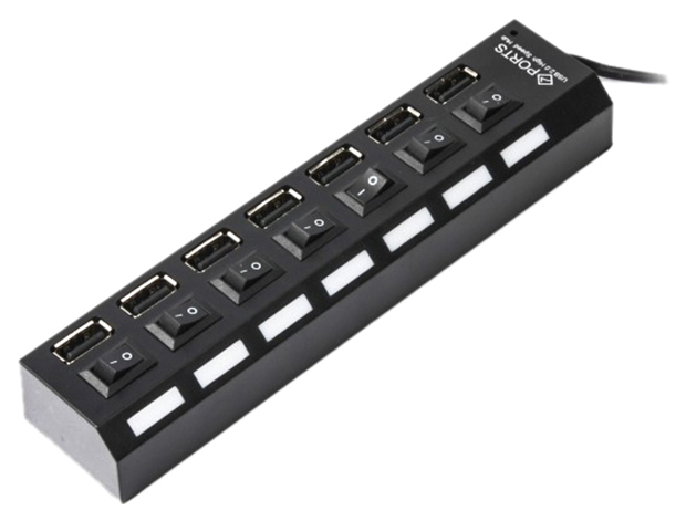 USB hub, хаб разветвитель-концентратор, 7 портов Af*2,0, Gembird UHB-U2P7-02, блок питания