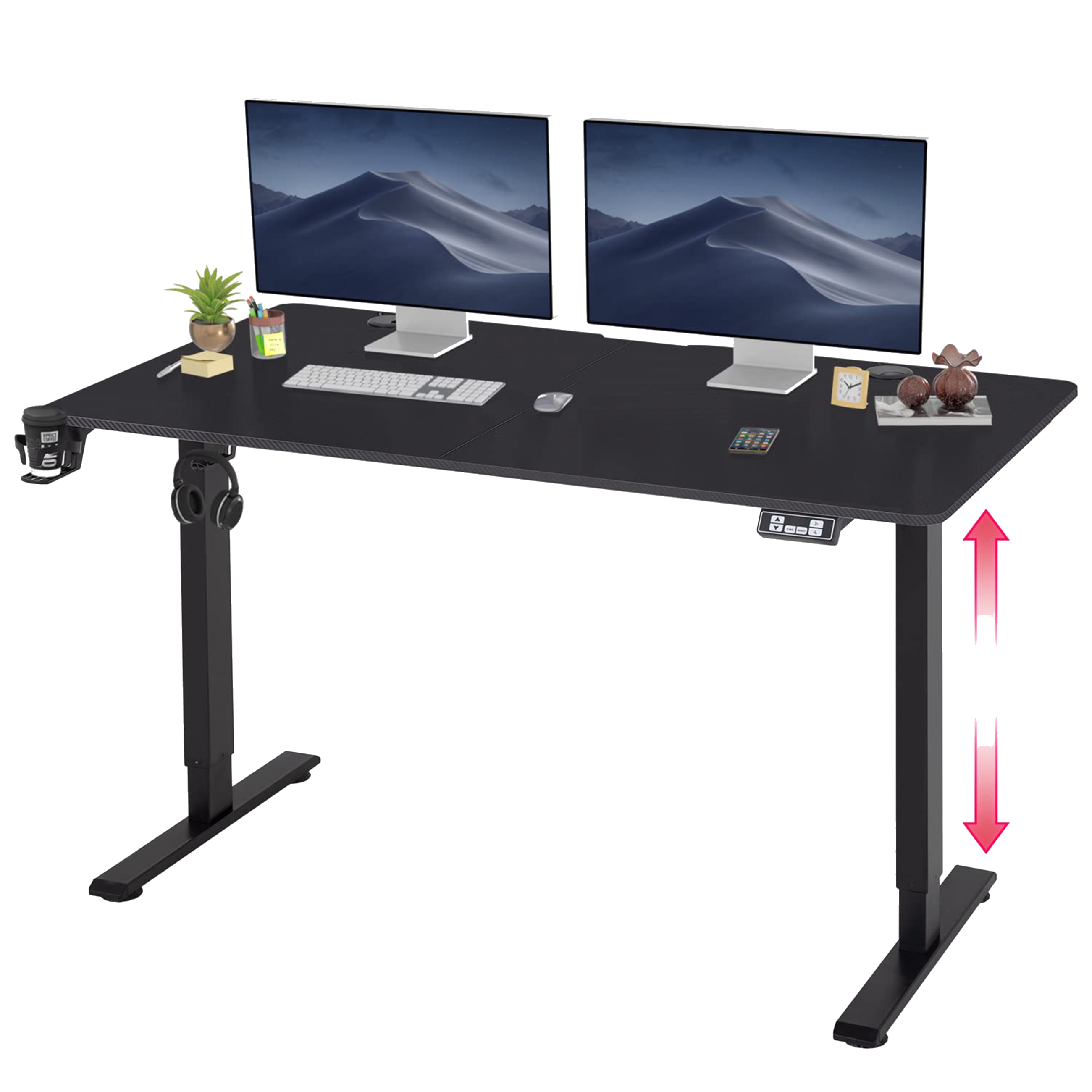 Компьютерный стол для геймера GameMax D140-Carbon-EC с электрорегулировкой высоты