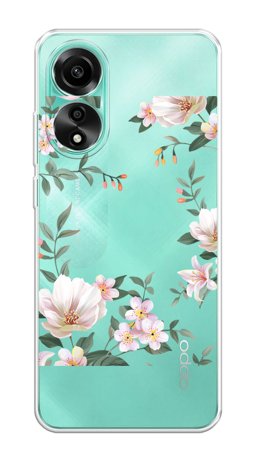 Чехол на Oppo A78 4G "Beautiful white flowers"