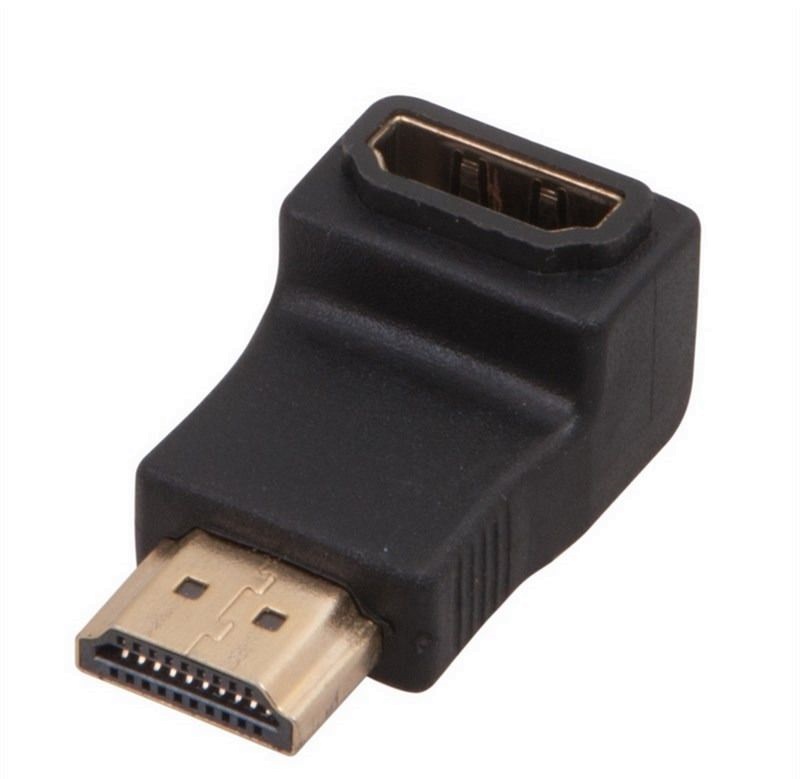 Переходник Rexant, HDMI - HDMI, угловой, золото