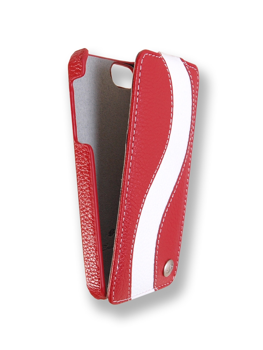 Кожаный чехол Melkco для Apple iPhone 5/5S/SE - Jacka Type Special Edition Red/White
