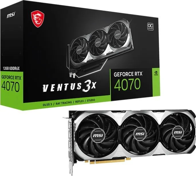 Видеокарта MSI PCIE16 RTX4070 12GB RTX 4070 VENTUS 3X 12G OC