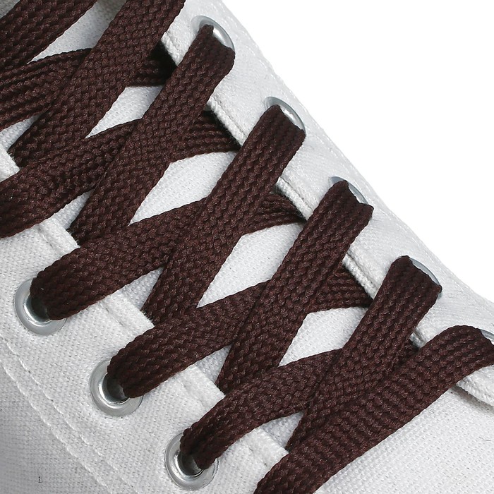 Шнурки для обуви ONLITOP 1512852 плоские, 7 мм, 120 см, коричневый, пара