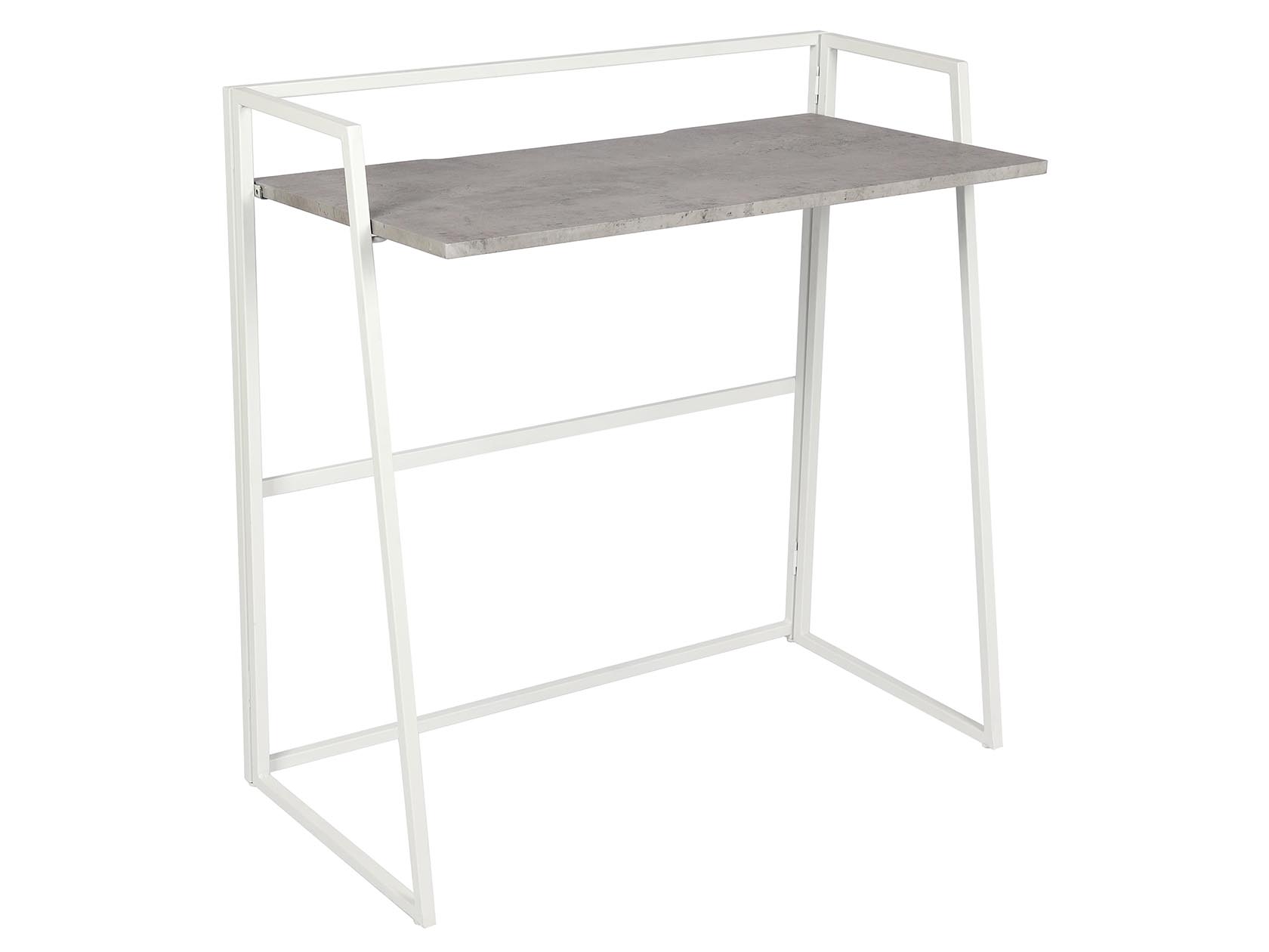 Письменный стол WD-11 Серый бетон/Белый, металл
