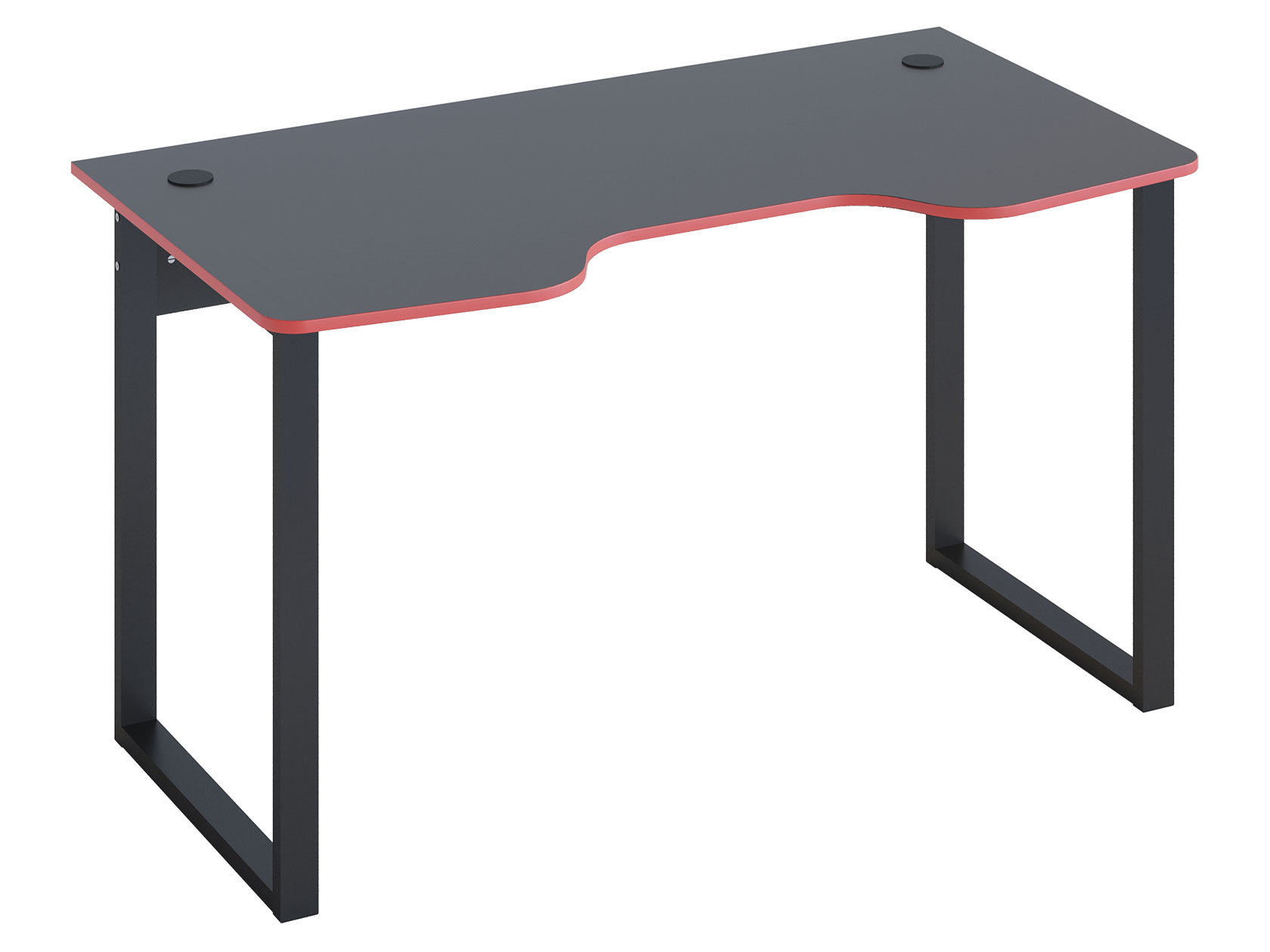 Компьютерный стол КСТ-19 Черный с красной кромкой