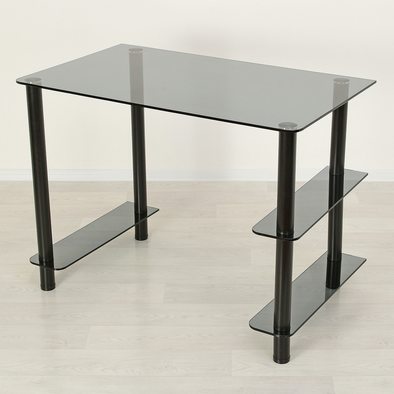 Стеклянный компьютерный стол Mebel Apartment G020 серый/черный 900х550