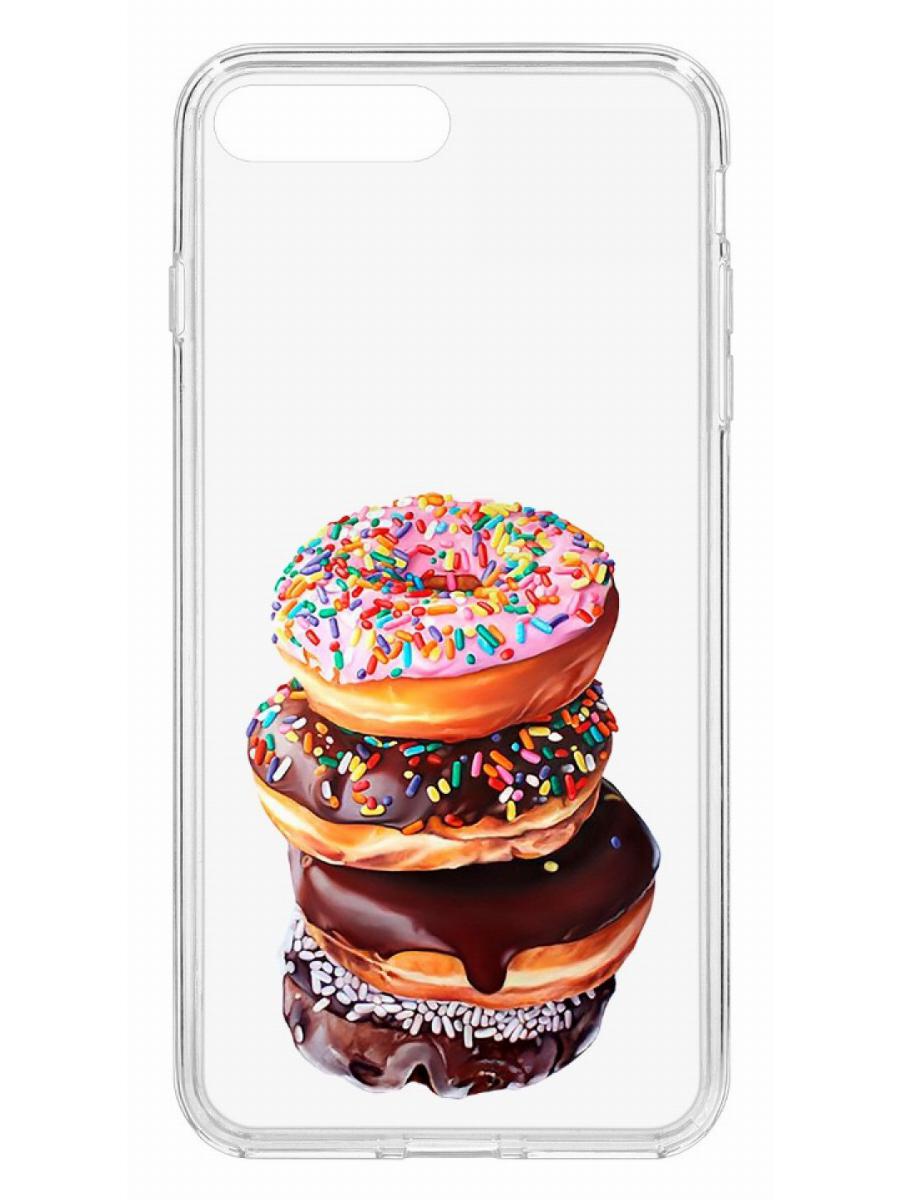 Противоударный чехол для iPhone 7 Plus /8 Plus КRUЧЕ Print Donuts прозрачный с рисунком