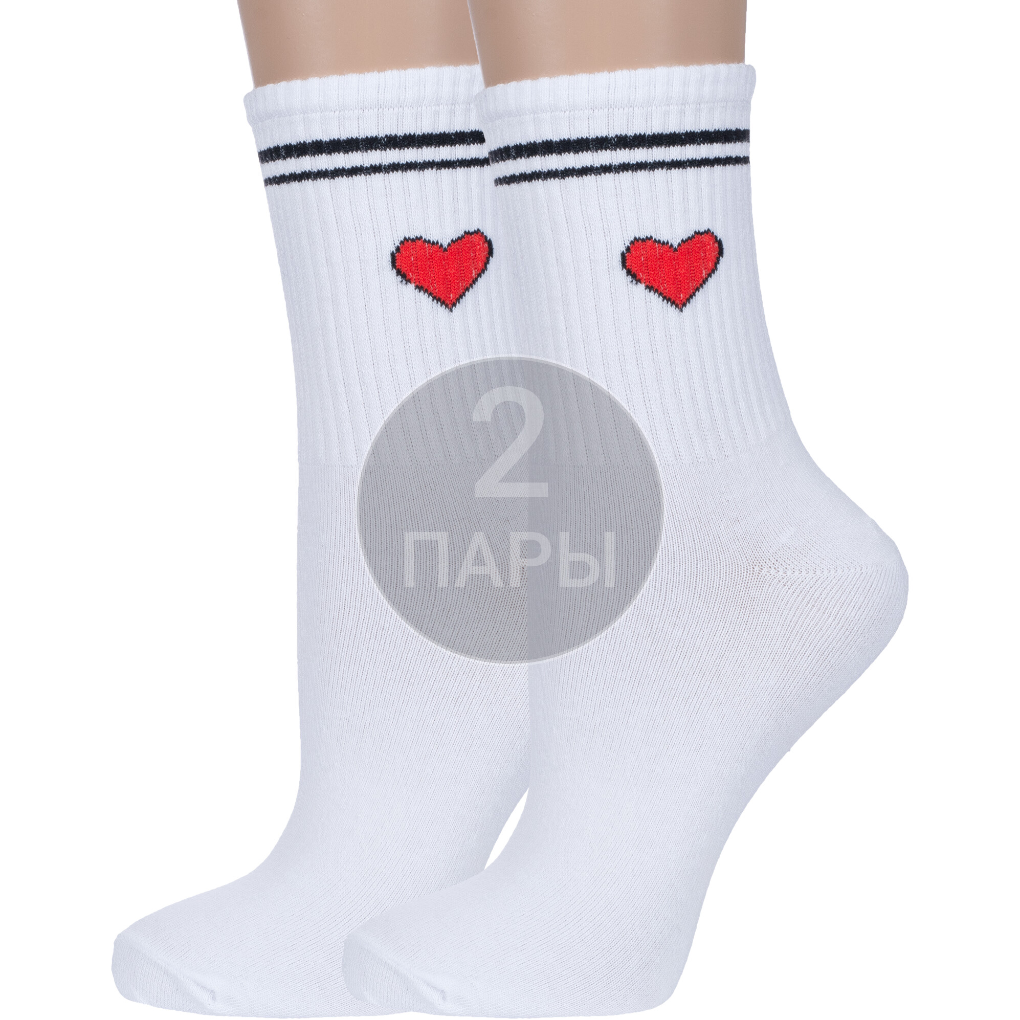 Комплект носков женских Красная Ветка 2-С-1225 белых 23