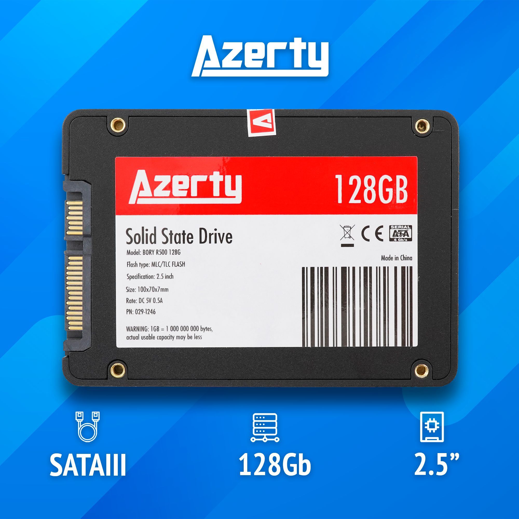 SSD накопитель Azerty Bory R500 128G 2.5" 128 ГБ 029-1246