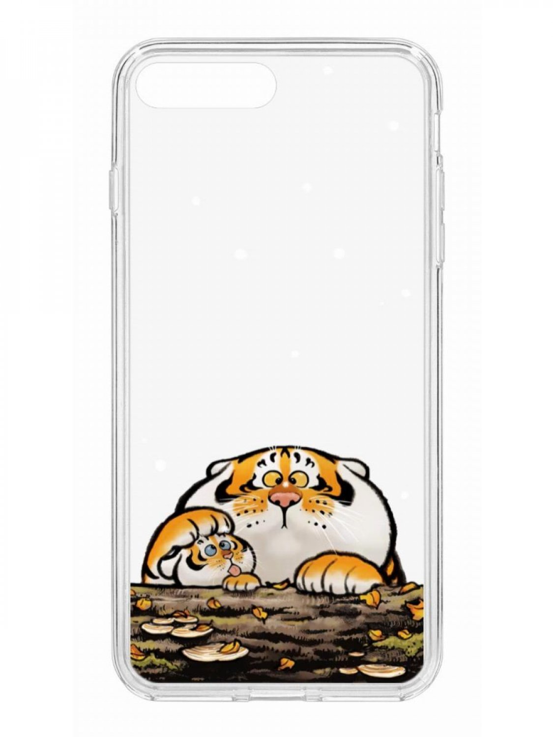 Противоударный чехол для iPhone 7 Plus /8 Plus КRUЧЕ Print тигр первый снег прозрачный