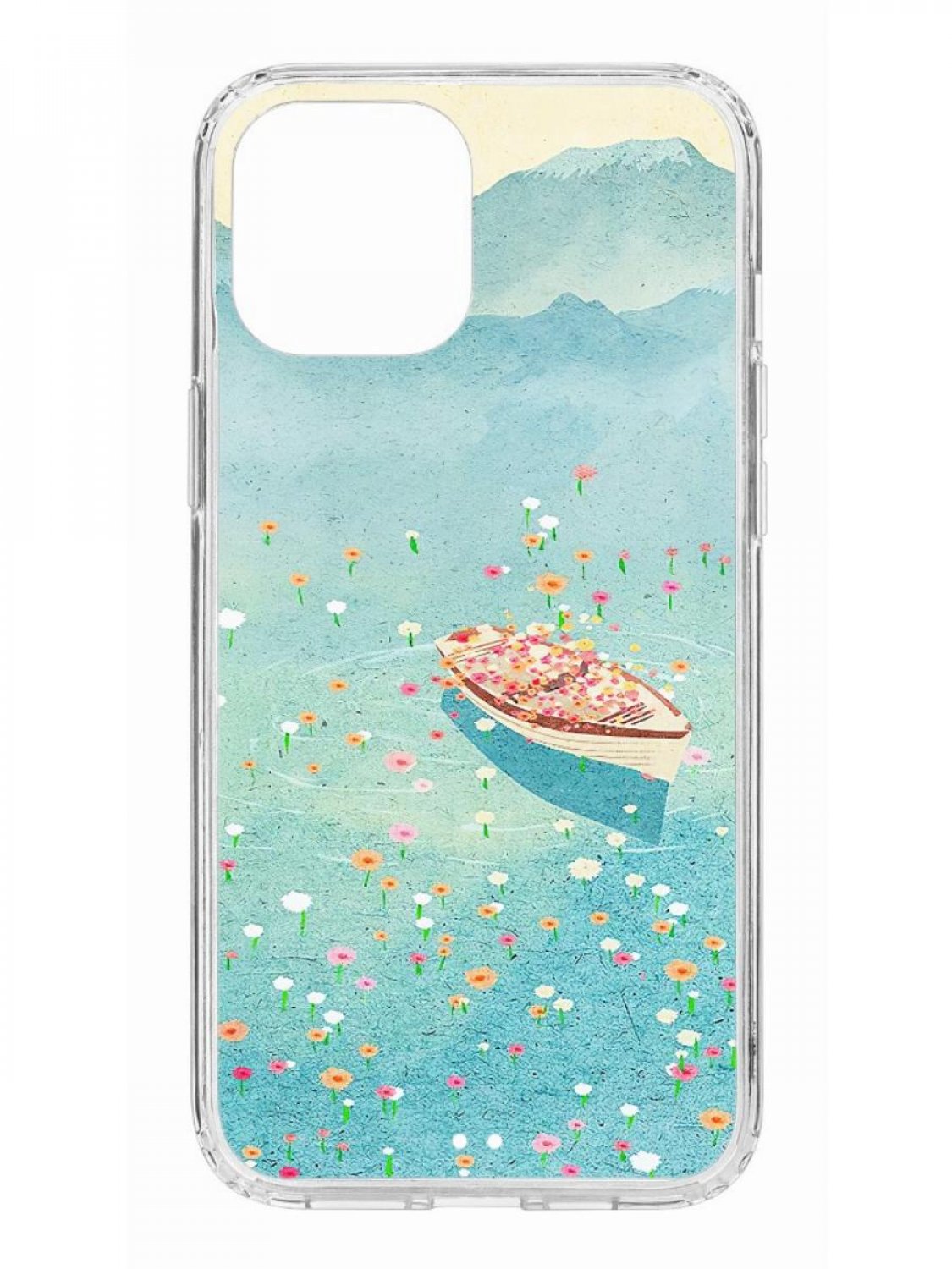 Противоударный чехол для Apple iPhone 12 Pro Max КRUЧЕ Print Озеро цветов прозрачный