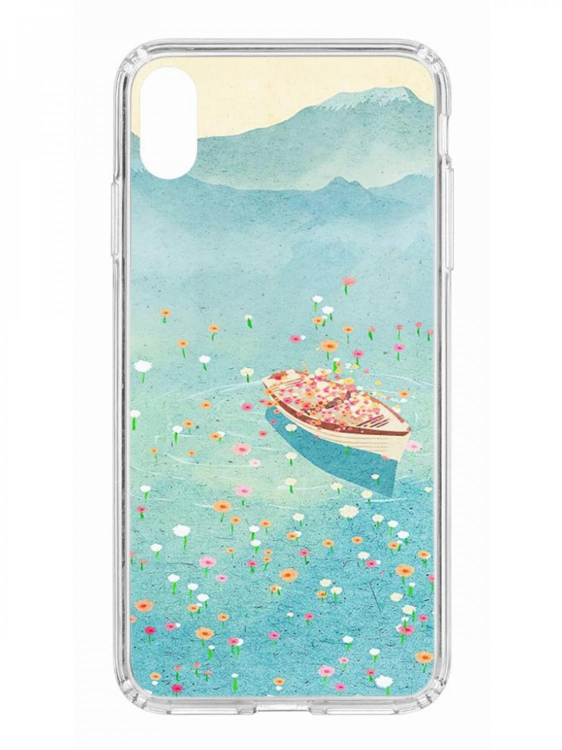 Противоударный чехол для Apple iPhone XS Max КRUЧЕ Print Озеро цветов прозрачный