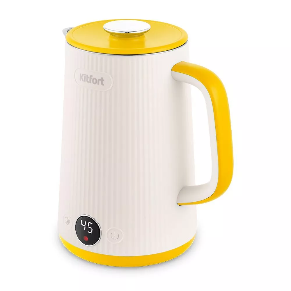 Чайник электрический Kitfort КТ-6197-3 1.7 л белый, желтый