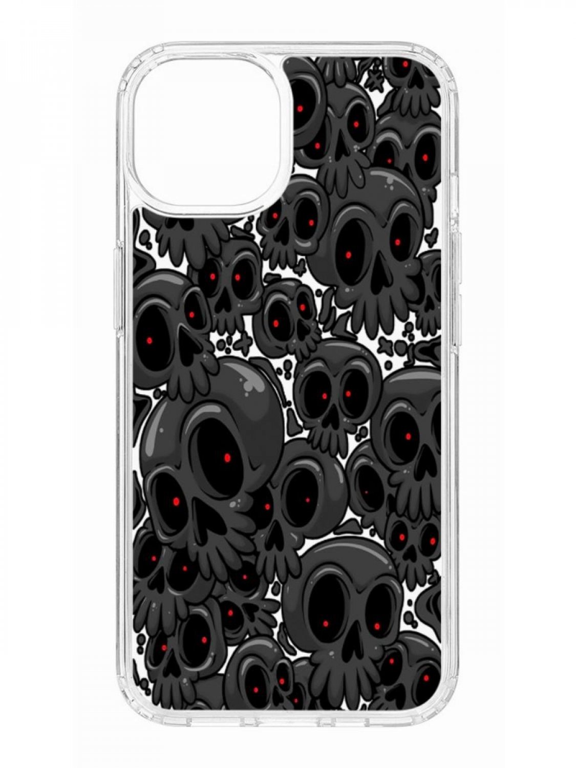 Противоударный чехол для Apple iPhone 13 КRUЧЕ Print Skull gray прозрачный с рисунком