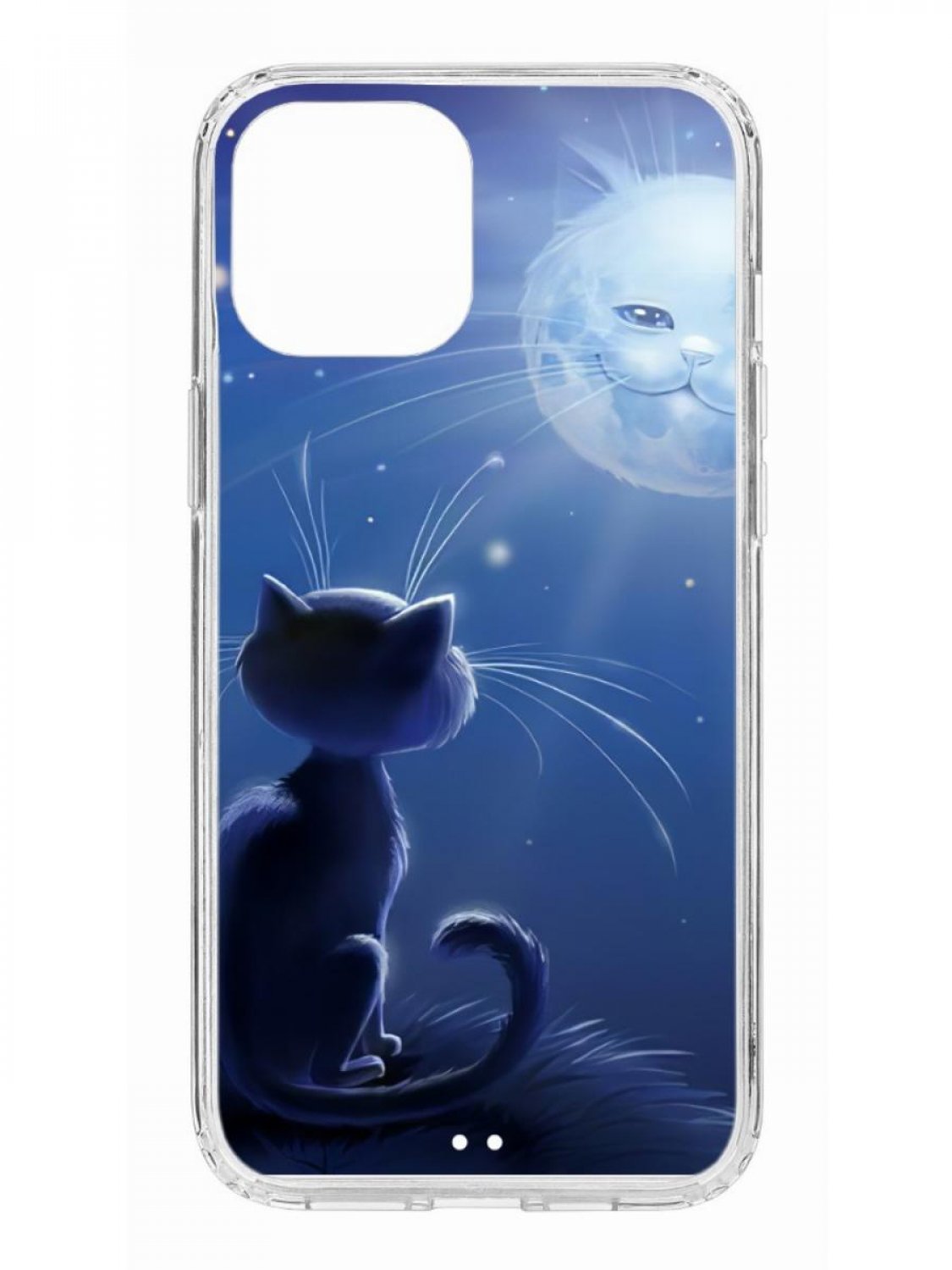Противоударный чехол для Apple iPhone 12 Pro Max КRUЧЕ Print Лунный кот прозрачный