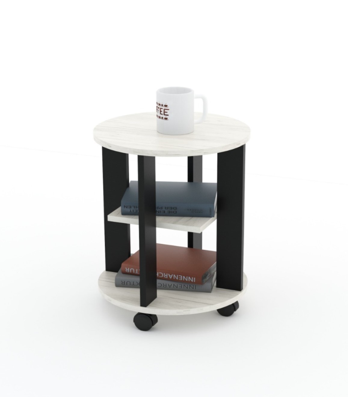 Журнальный стол Mebel House Кофейный Дуб крафт белый/Черный 40x40x52