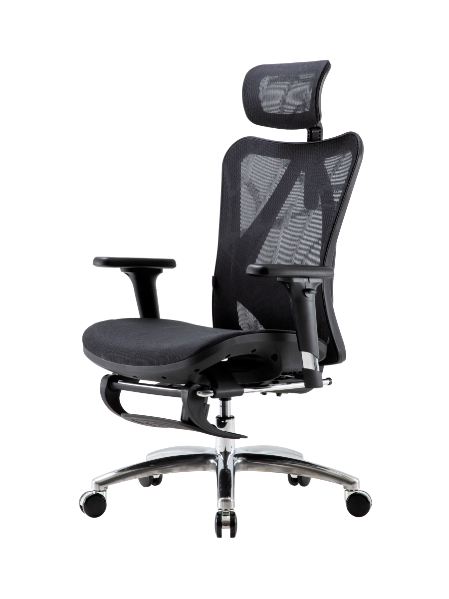 Компьютерное кресло с подставкой для ног LuxAlto с подставкой для ног, Черное, 13558