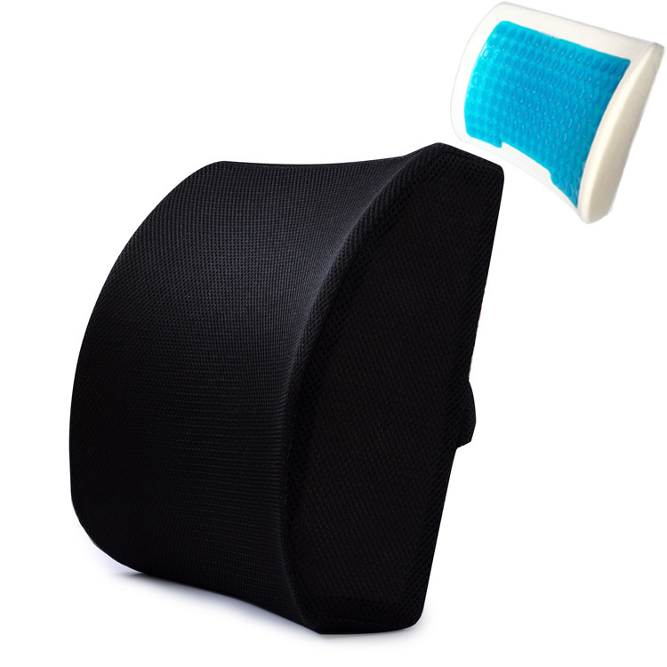 Подушка ортопедическая на стул для спины ДИКК Pillow15, черная анатомическая