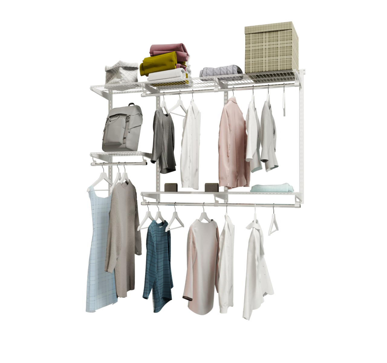 Гардеробная система Титан-GS Для рубашек платьев и курток белая 172х45х103 74011157