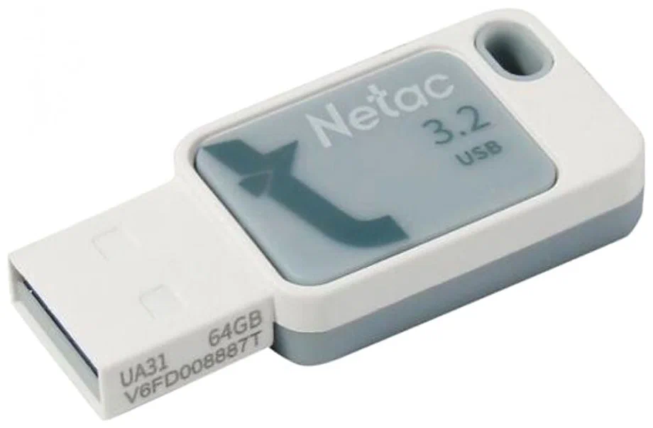 Флешка Netac UA31 64 ГБ серебристый (NT03UA31N-064G-32BL)