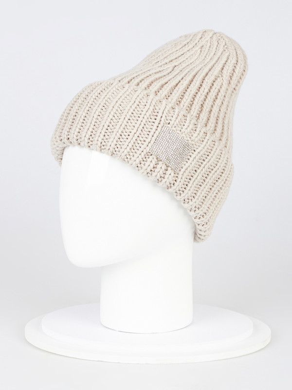 Шапка бини женская Noryalli 42406 светло-бежевая, one size