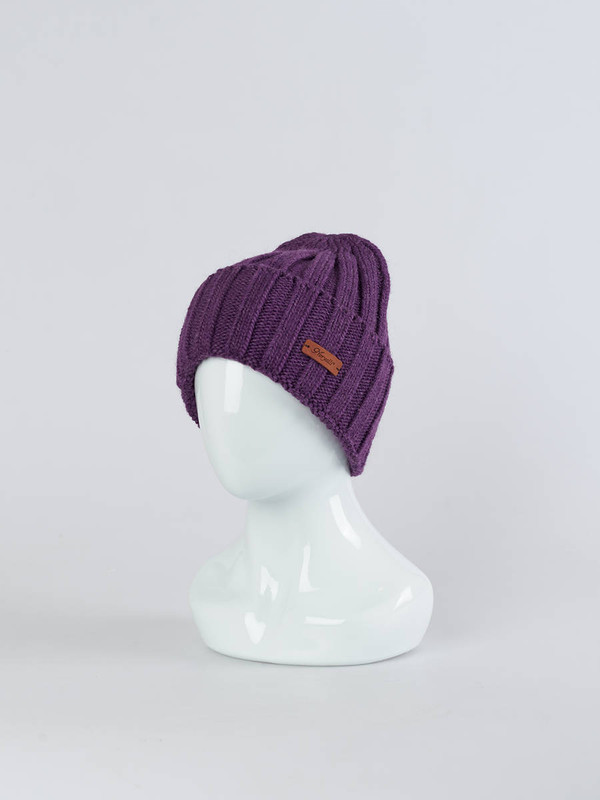 Шапка бини женская Noryalli 42600 фиолетовая, one size