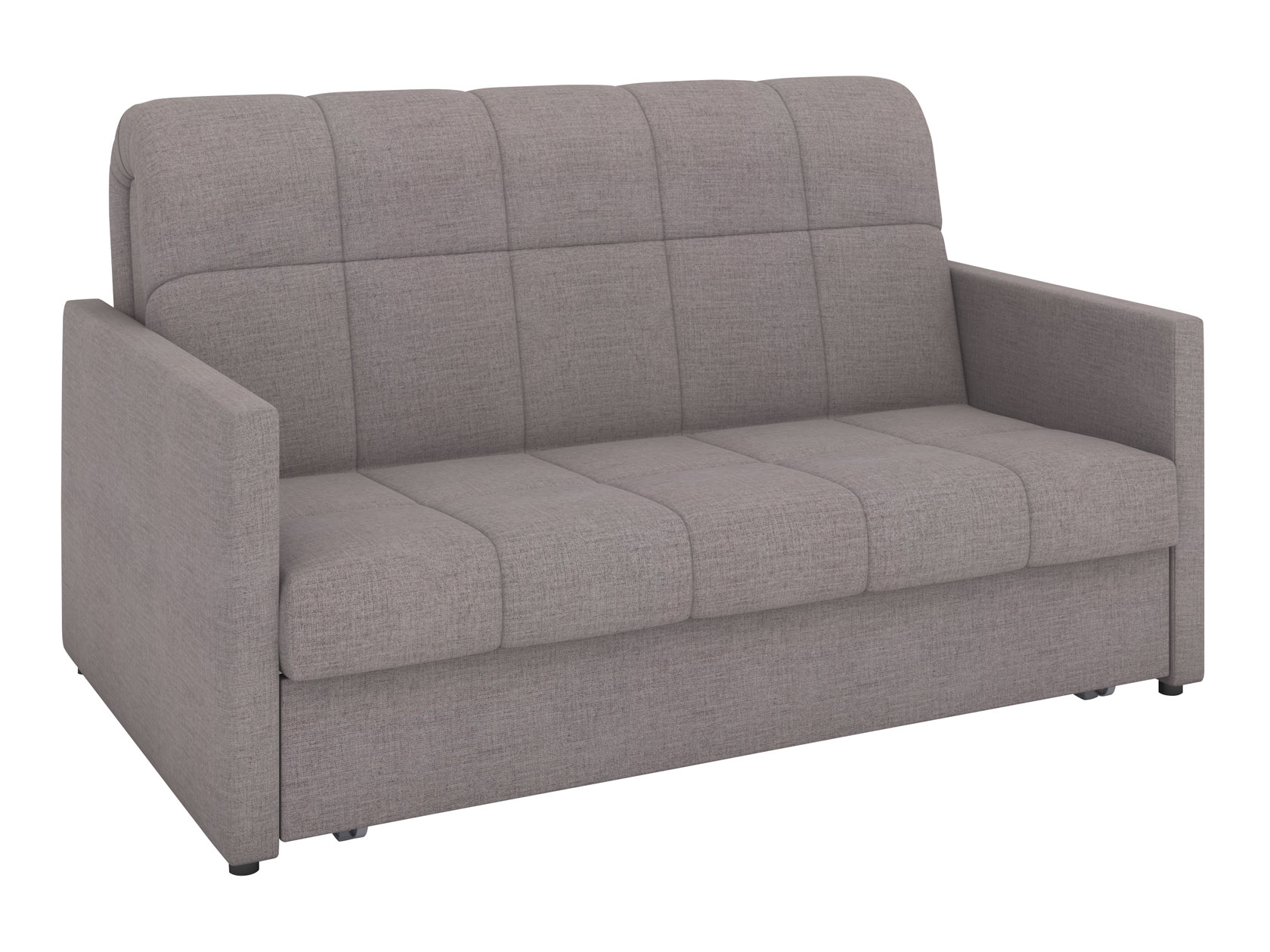 Прямой диван Первый Мебельный Олаф Серо-бежевый, велюр 145х200 см С ящиком