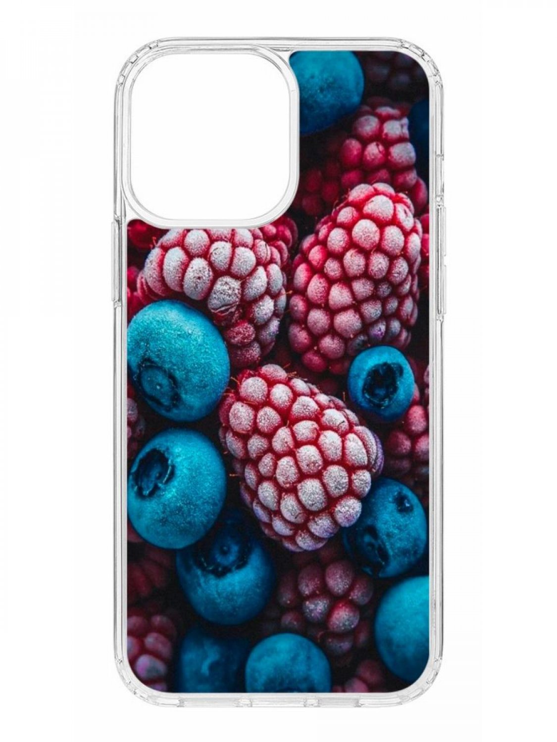 Противоударный чехол для Apple iPhone 13 Pro Max КRUЧЕ Print Fresh berries прозрачный