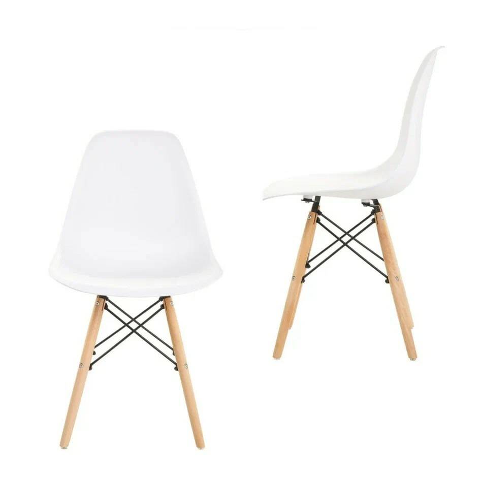 Комплект стульев 2 шт. LEON GROUP для кухни в стиле EAMES DSW, белый