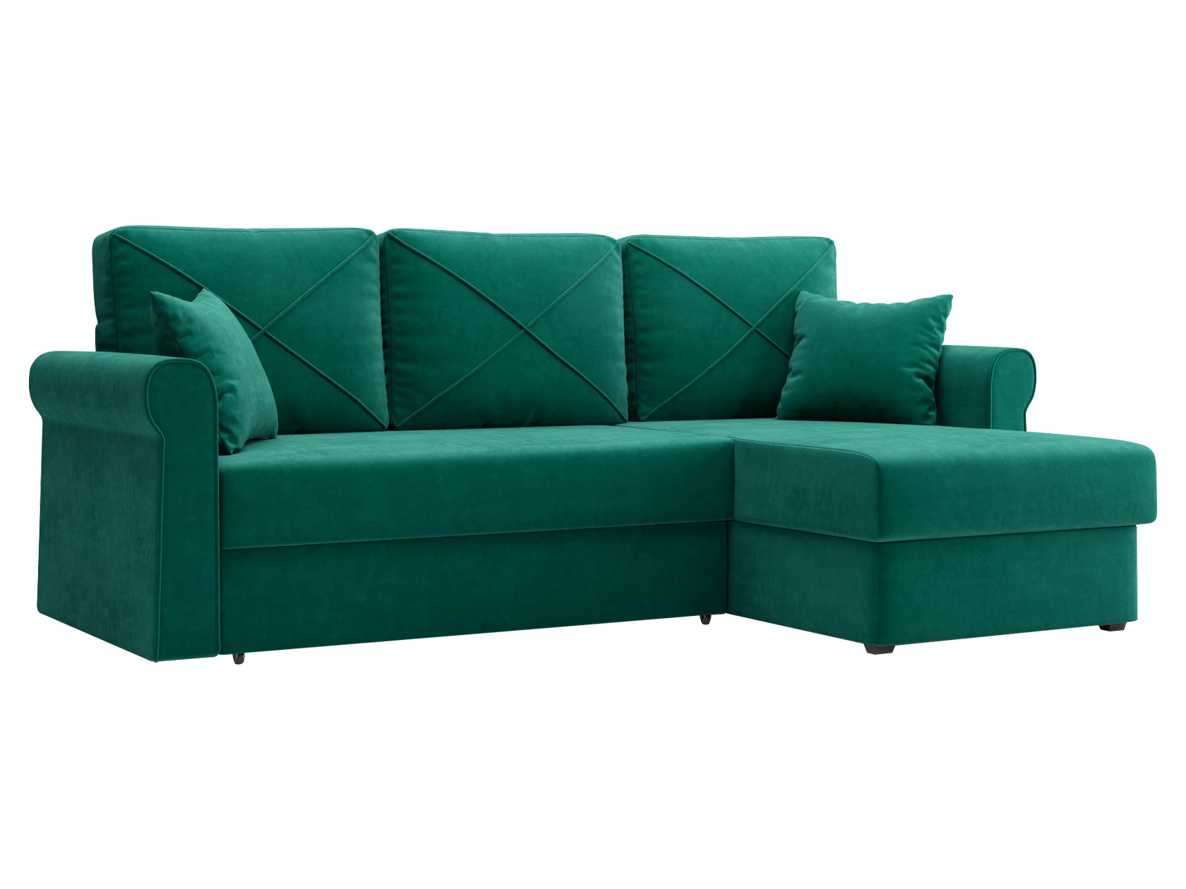 Угловой диван Первый Мебельный Роланд Зеленый, велюр