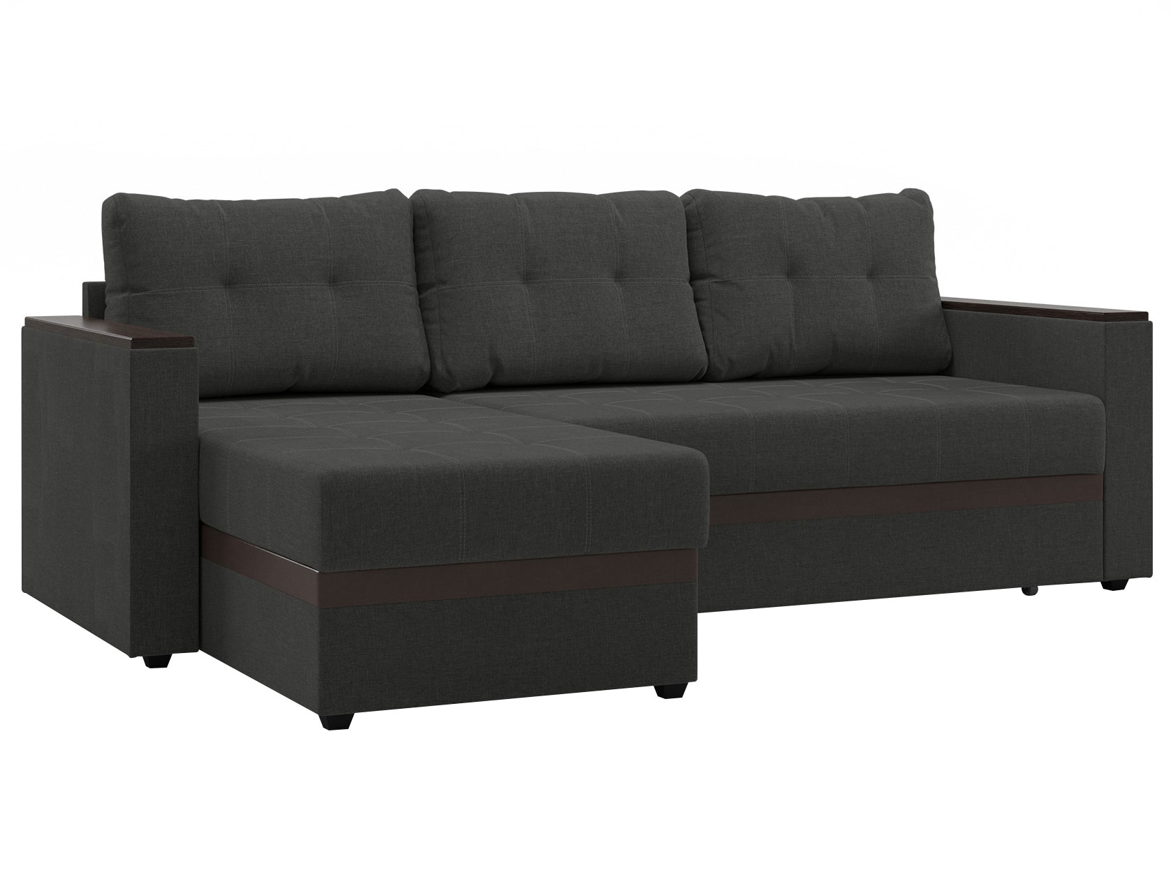 Угловой диван Первый Мебельный Атлантик Серый, рогожка