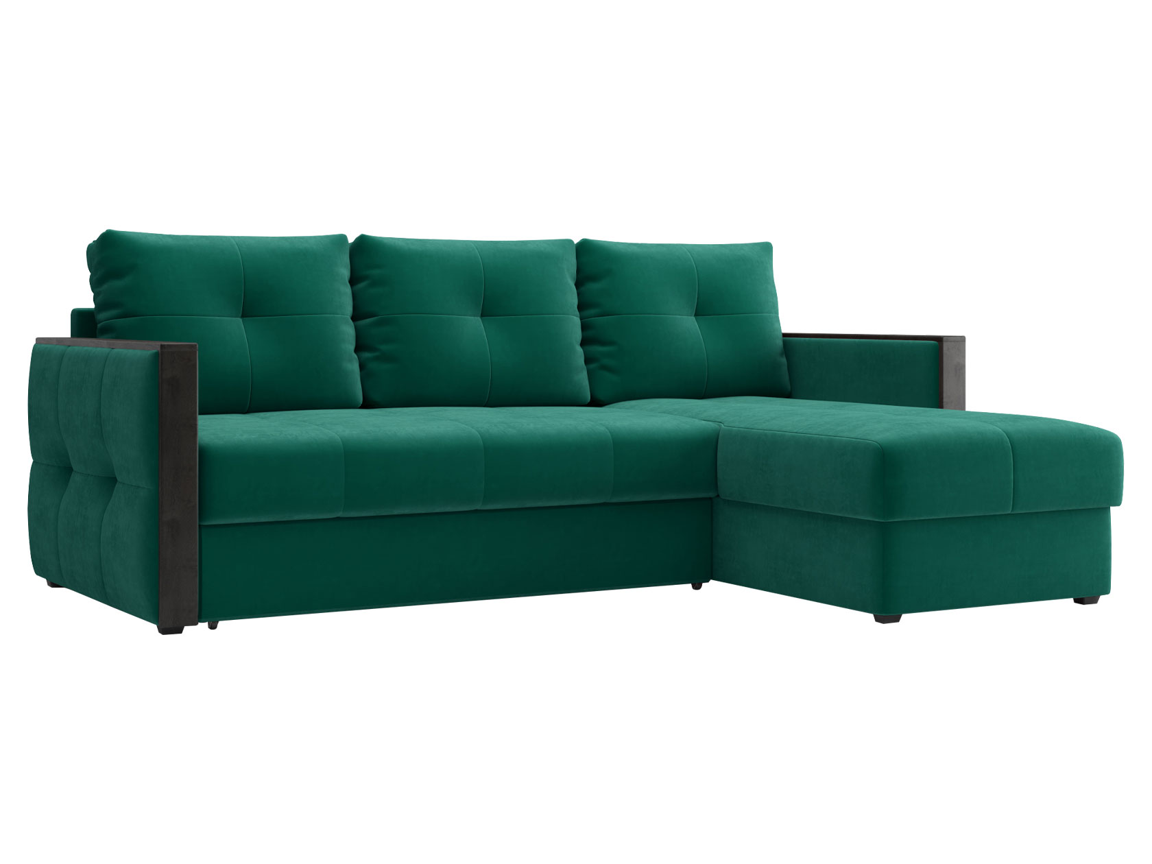 Угловой диван Первый Мебельный Эгида Зеленый, велюр