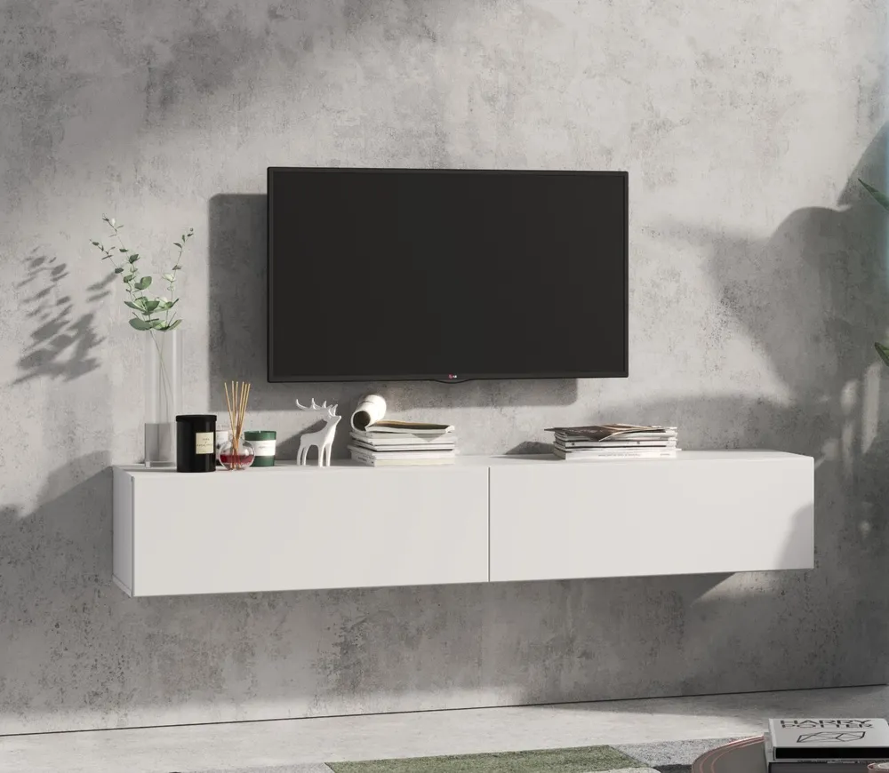 Тумба под телевизор НК мебель Somero V, белый матовый 180.2х38х30.2 см