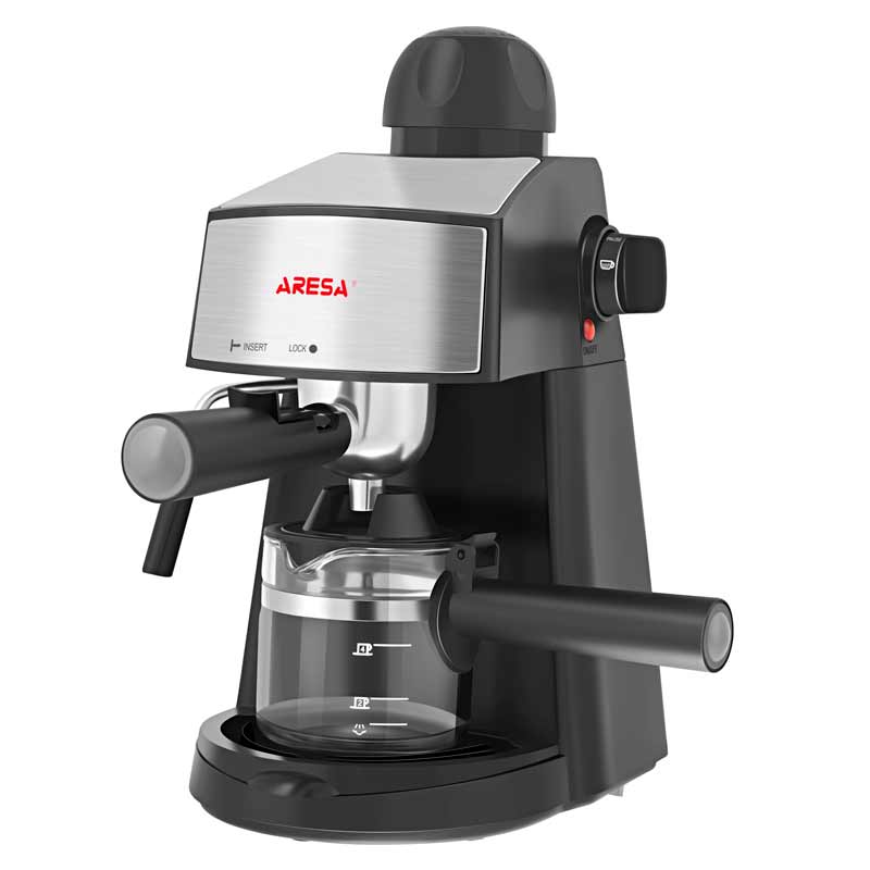 Рожковая кофеварка ARESA AR-1601 черный, серебристый