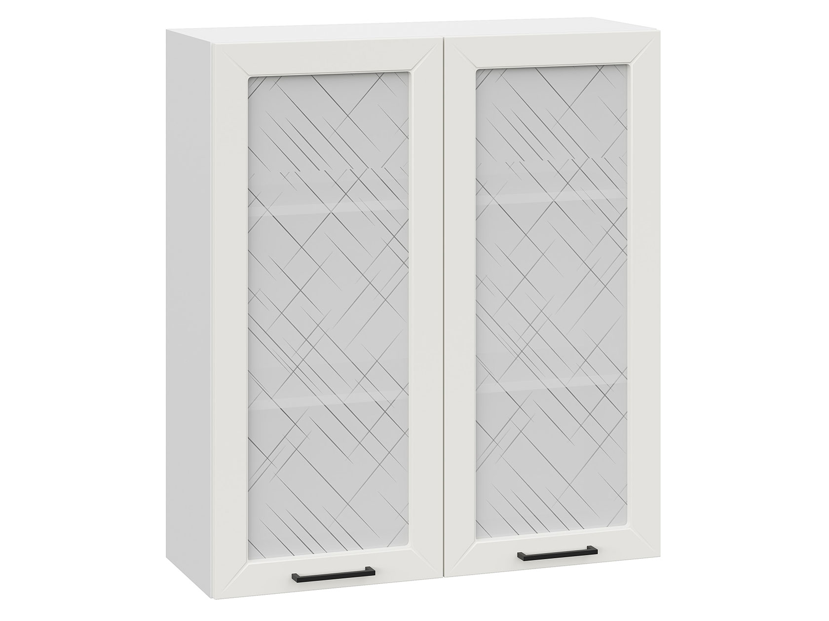 Навесной шкаф СВ-Мебель Вектор Белый / Бланж со стеклом 800 мм