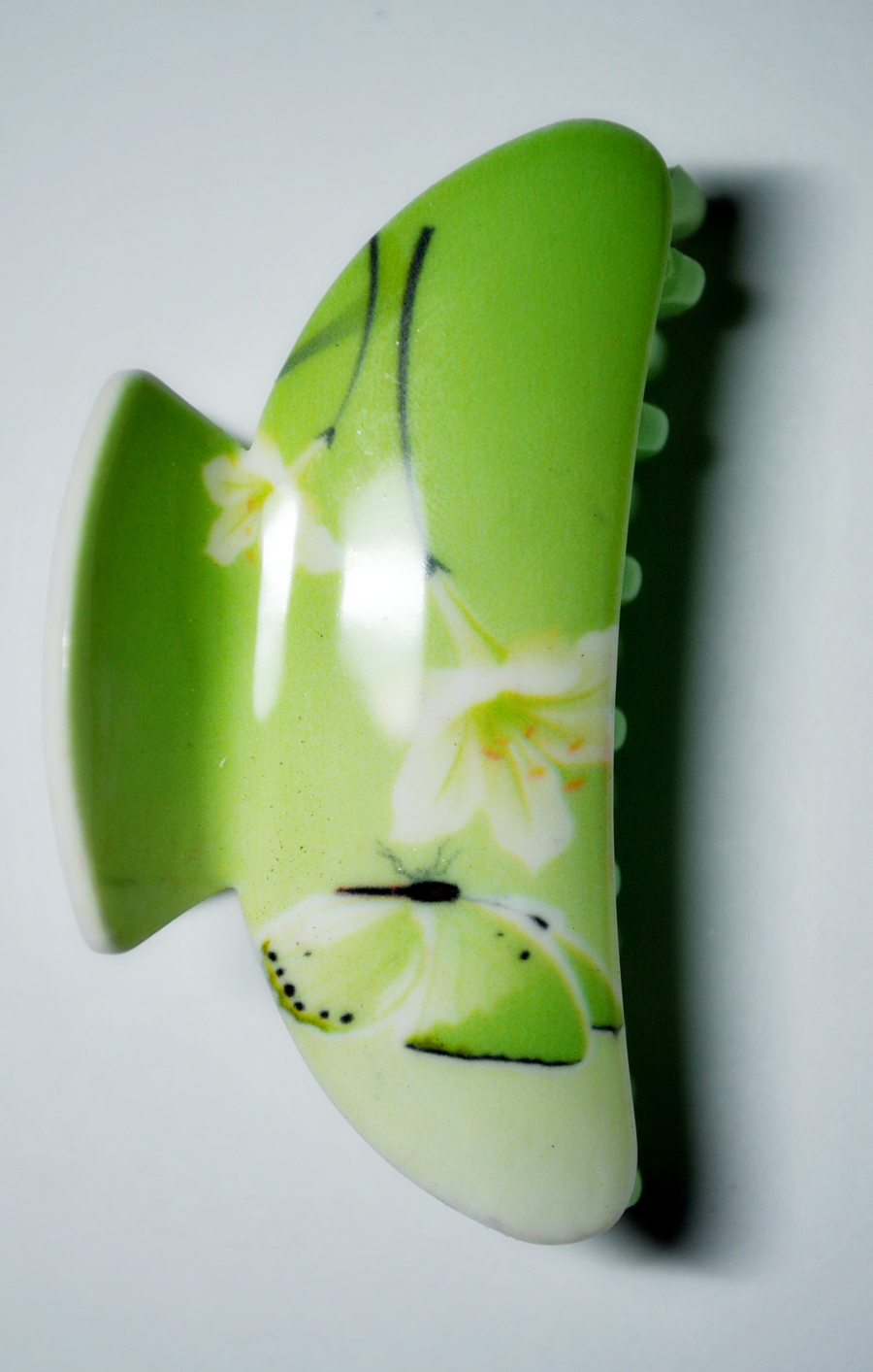 Заколка-краб женская Fashion Jewelry FlowerButterfly зеленая