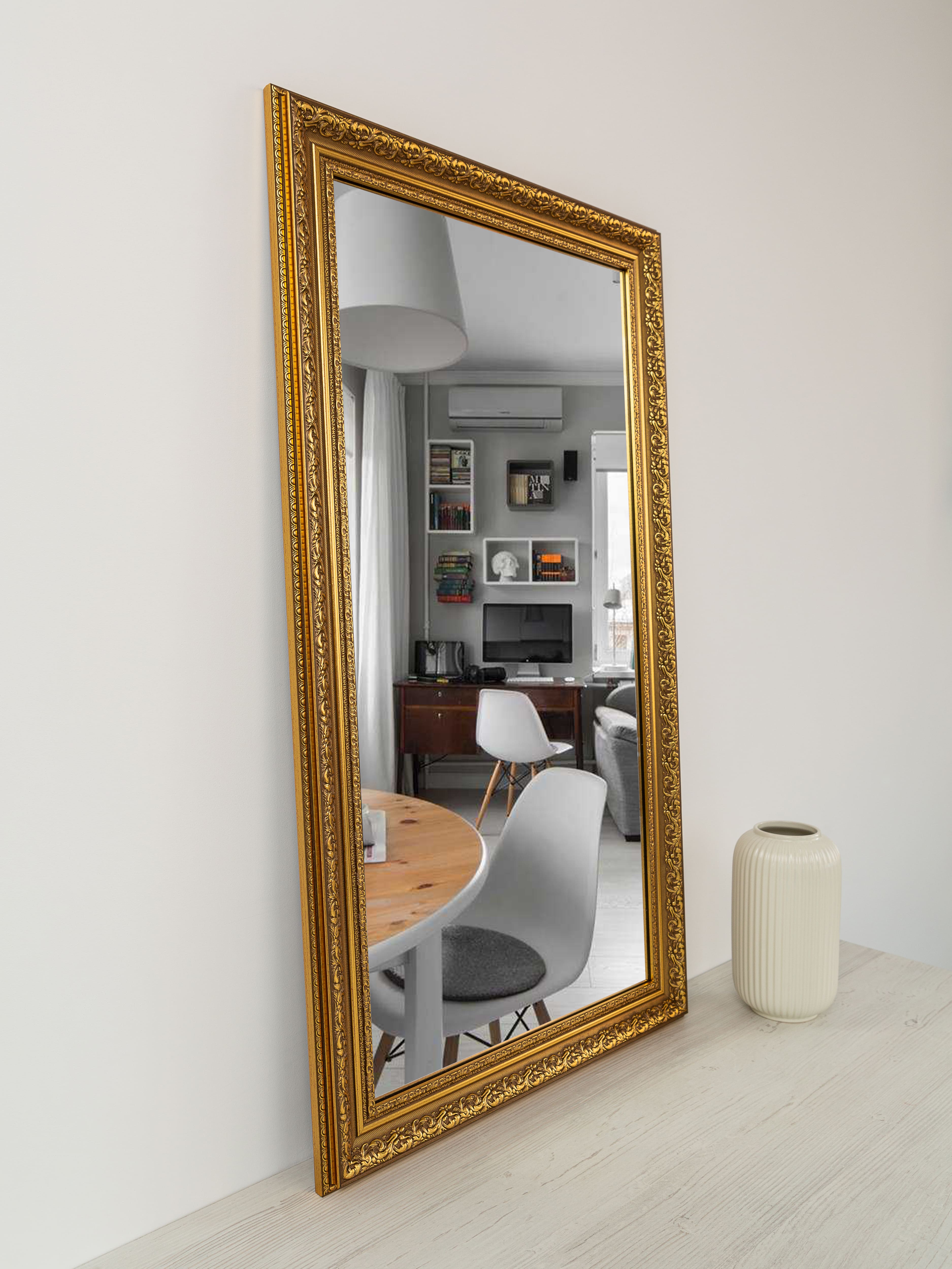 Зеркало настенное ЗеркалоОК 50х110 в золотой раме