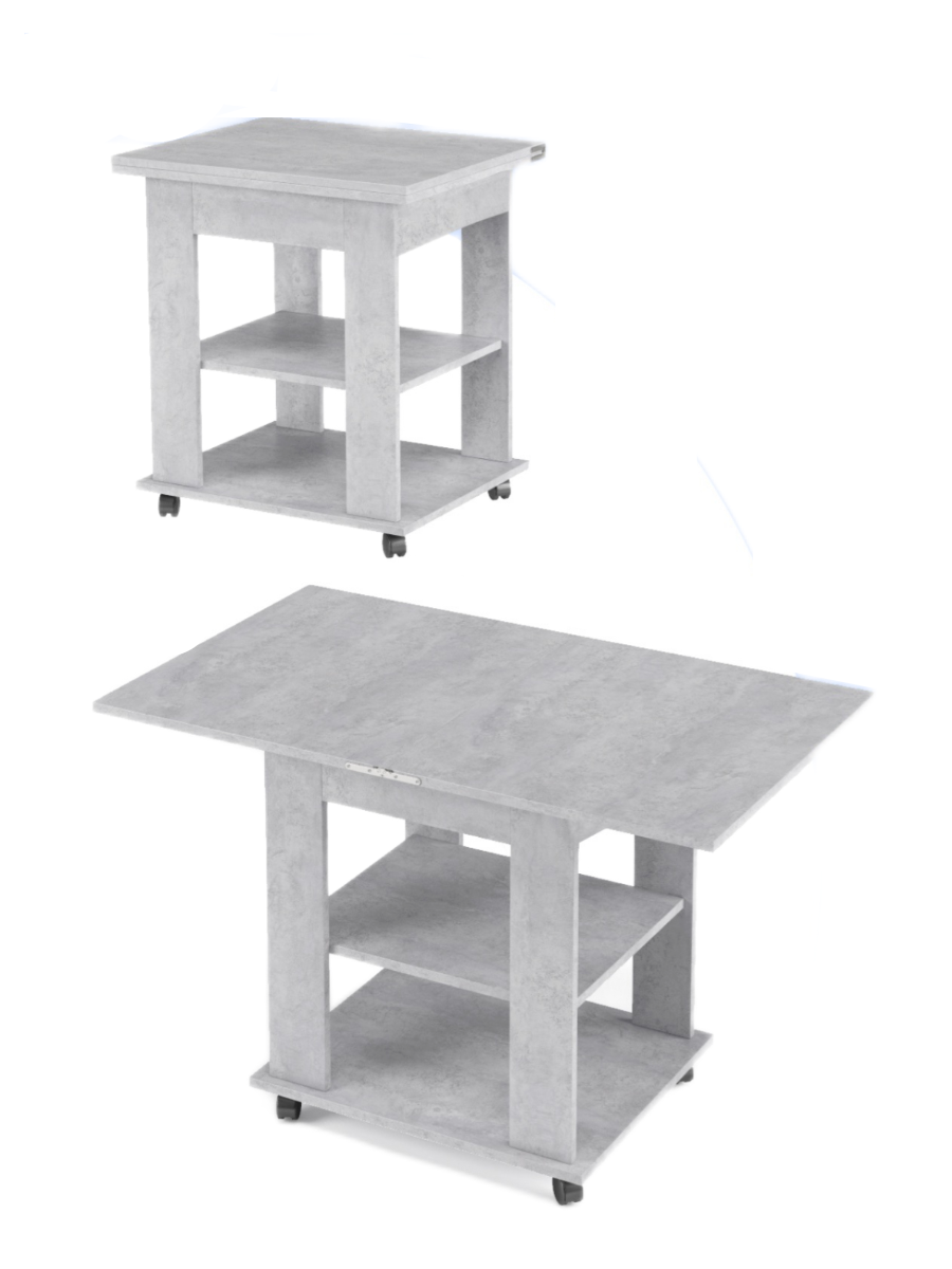 Журнальный стол раскладной из ЛДСП 50х60 см(100х60 см), КЕА, цвет слейт