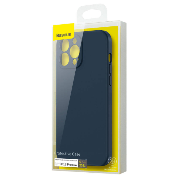 Чехол iPhone 13 Pro Max (6.7) Liquid Silica Gel Protective Case Baseus синий