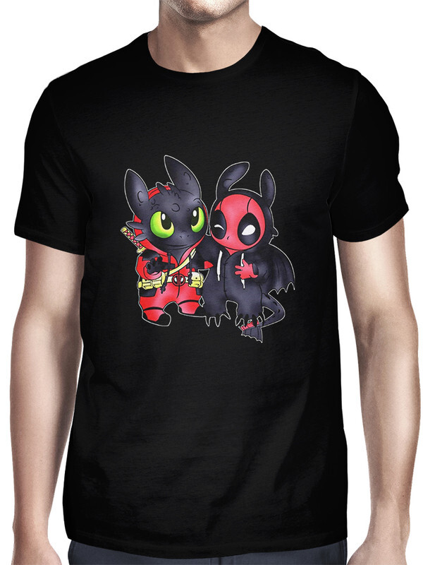 Футболка мужская Design Heroes Беззубик и Дэдпул 688-tootpl-2 черная 2XL