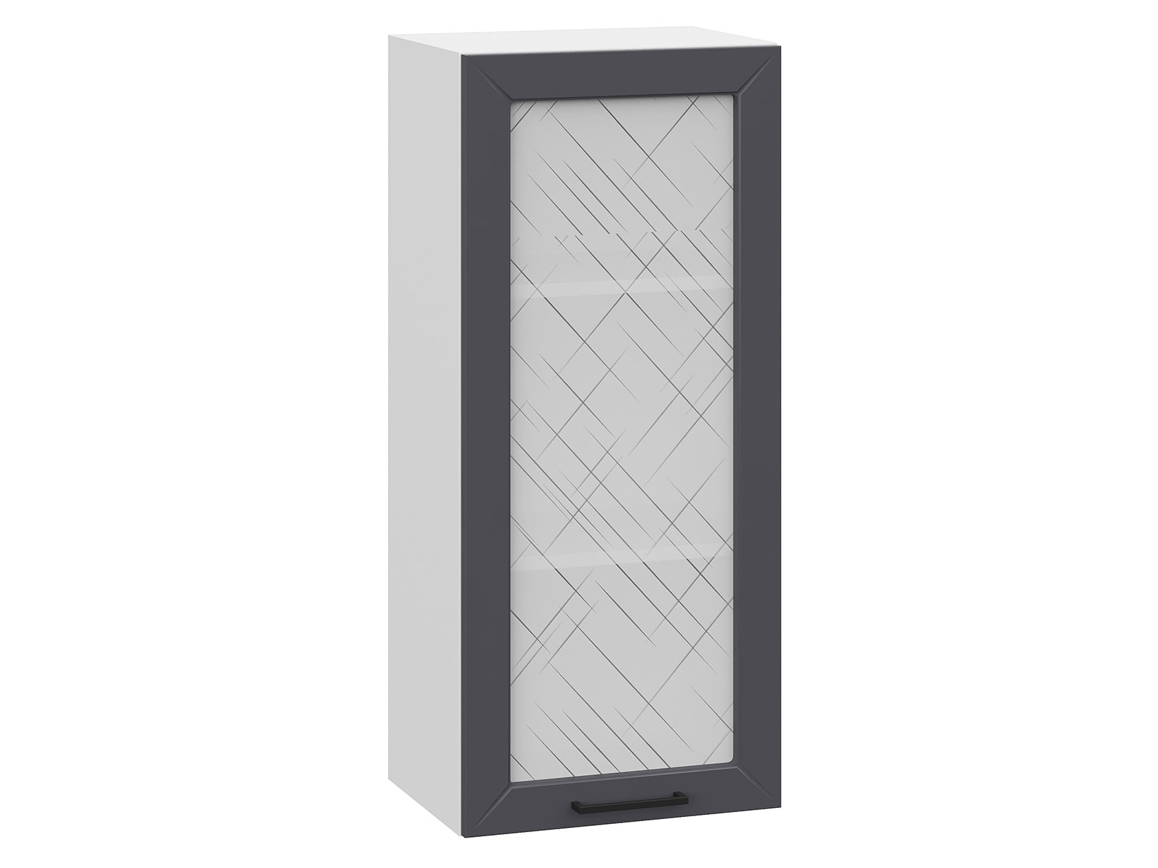 Навесной шкаф СВ-Мебель Вектор Белый / Графит со стеклом 400 мм
